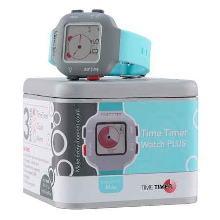 Time Timer Time Timer Watch PLUS®, Watch Timer, Small, Sky Blue TTMTTW8YBLW | Zoro